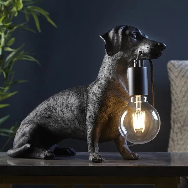 Endon 101188 - Stolní lampa DACHSHUND 1xE27/10W/230V černá