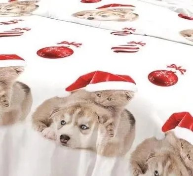 Francouzské povlečení Homa NOLLAIG CHRISTMAS PETS 6-dílná sada 200x220 cm