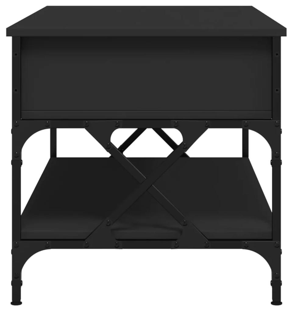 Konferenční stolek černý 100x50x50 cm kompozitní dřevo a kov - Default Title