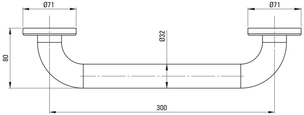Deante příslušenství, držák na zeď 30 cm, chromová, DEA-NIL_041A