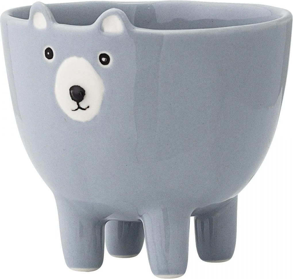 Bloomingville Mistička na nožkách Bear, modrá barva, porcelán