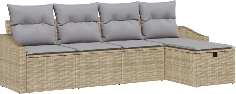 Set pohovek 5 ks Béžová polyratan 3359259
