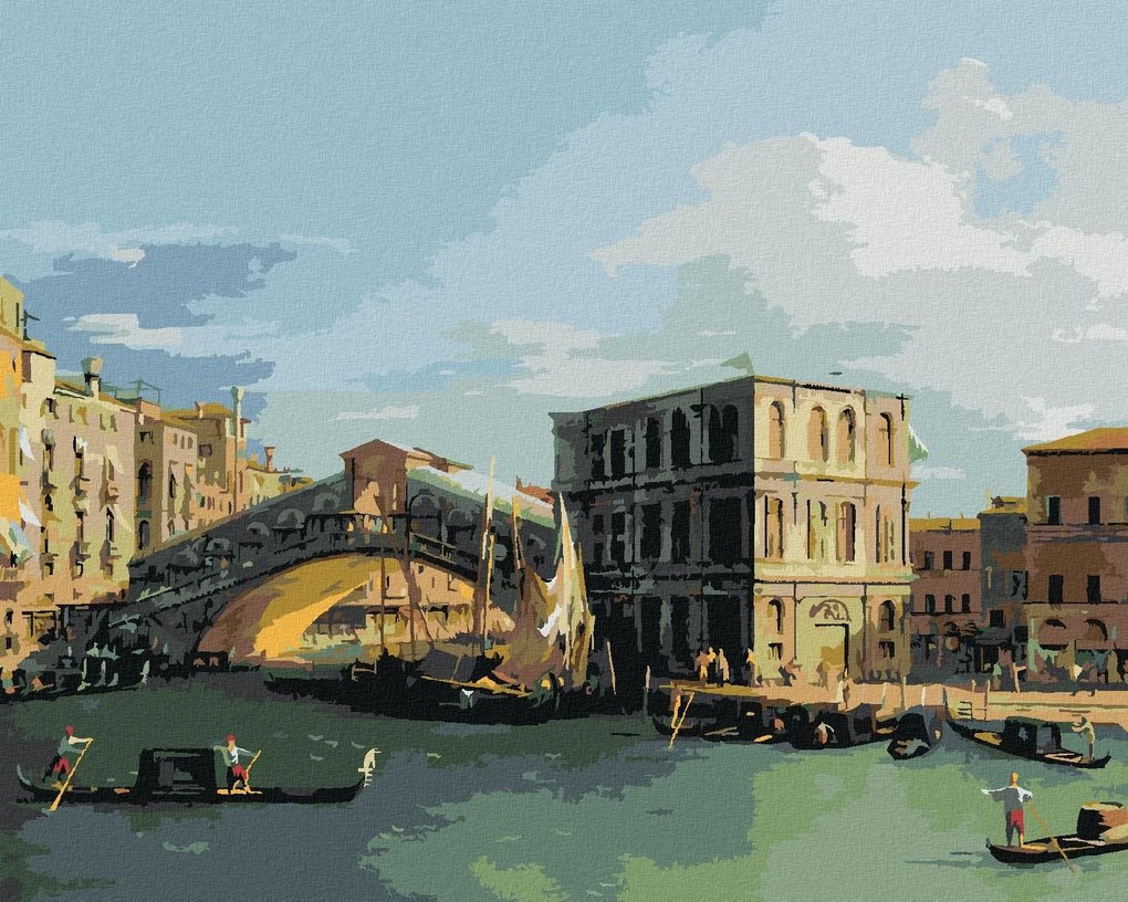 zuty malování podle čísel - most rialto od severu (canaletto), 40x50 cm, vypnuté plátno na rám