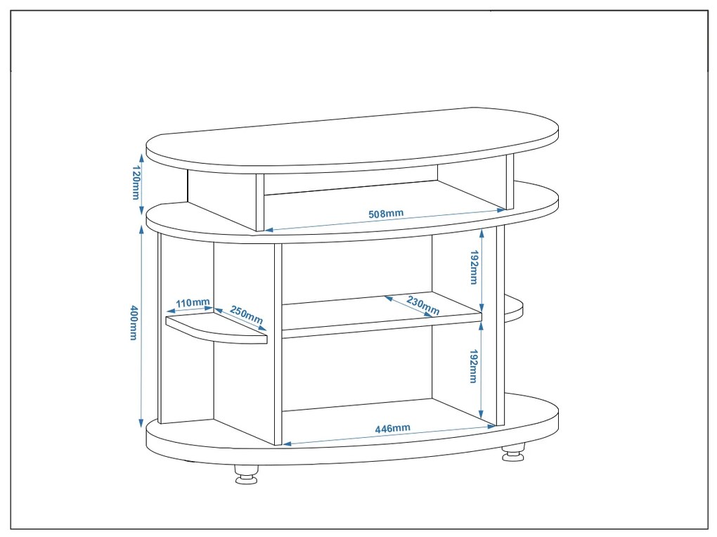 Vomaks unit, s.r.o. Televizní stolek LONDON Barva: ořech - tmavý
