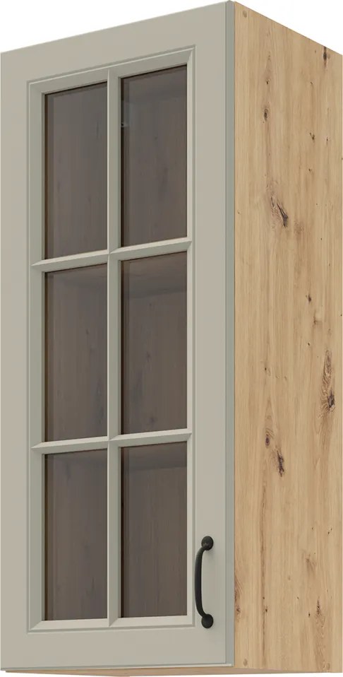 STILO ac | horní skříňka 40 GS-90 1F s policemi | 40 cm | VYSOKÁ | UNI dvířka | artisan/světle šedá
