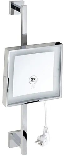 Bemeta Design Kosmetické zrcátko, 200 x 200 mm, na tyči, s LED osvětlením -