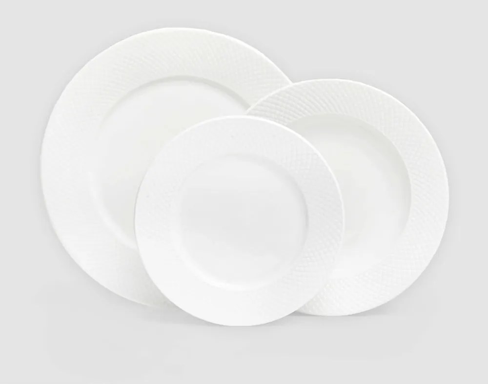 12dílná sada bílých porcelánových talířů Bonami Essentials Imperio