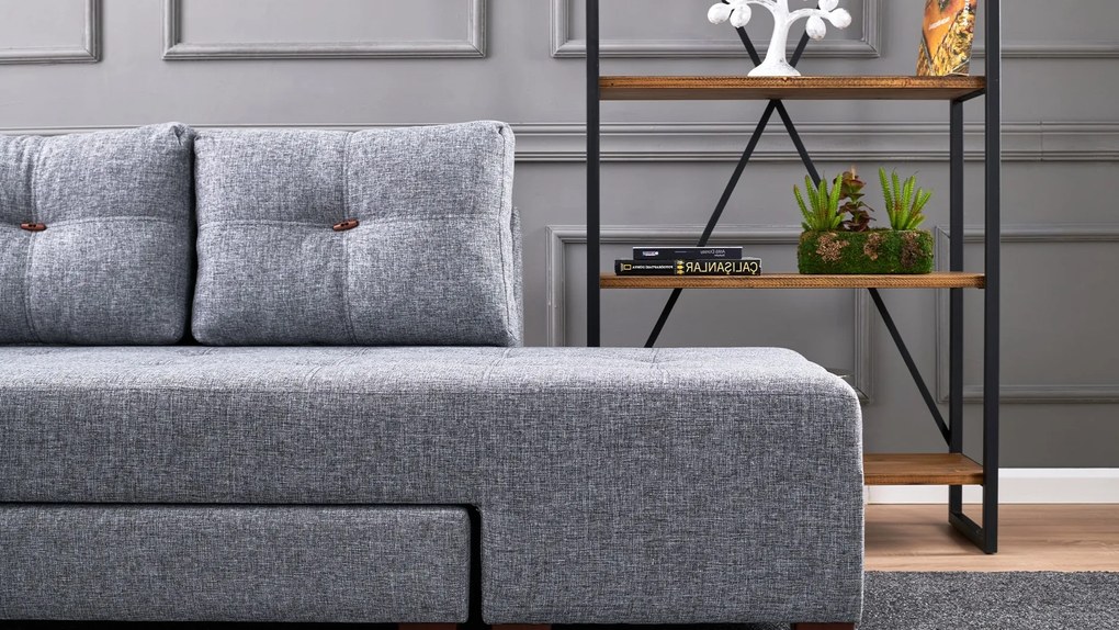 Atelier del sofa Rozkládací rohová pohovka MANAMA šedá levý roh 825BLC1182