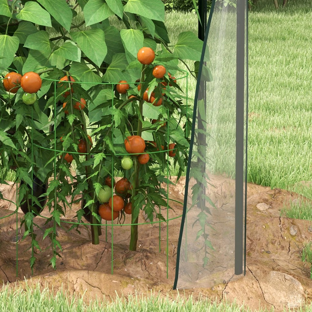 Outsunny fóliový skleník s dvojitými dveřmi větruodolný rostlinný domek pro zahradu 90 x 145 cm z průhledného PE |