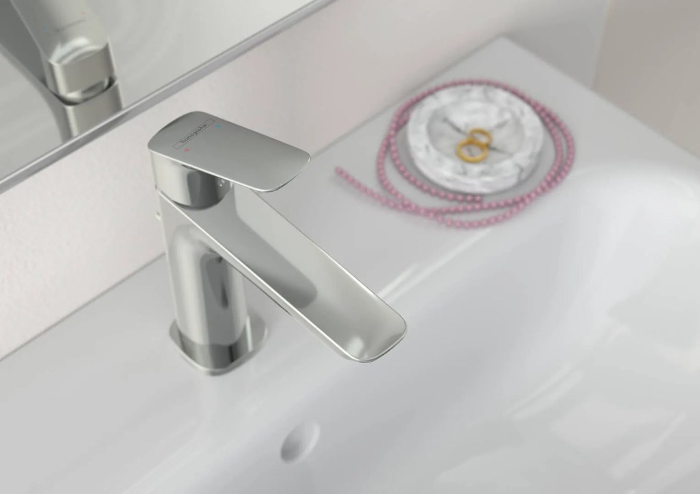 Hansgrohe Logis, umyvadlová baterie Fine 110, s výpustí Push-Open, EcoSmart, chromová, 71252000