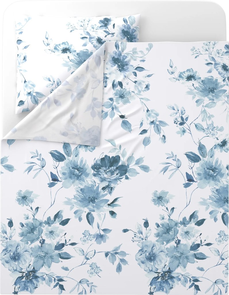 Livarno® Sada ložního povlečení Renforcé, 160 x 280 cm, 70 x 90 cm, 3dílná (bílá/modrá)