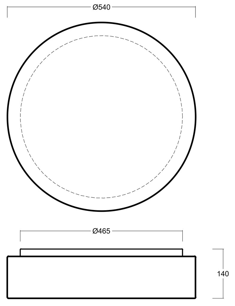 Osmont Eris 4, kulaté stropní svítidlo z triplexového skla LED 52W 4000K, prům. 54cm, IP43