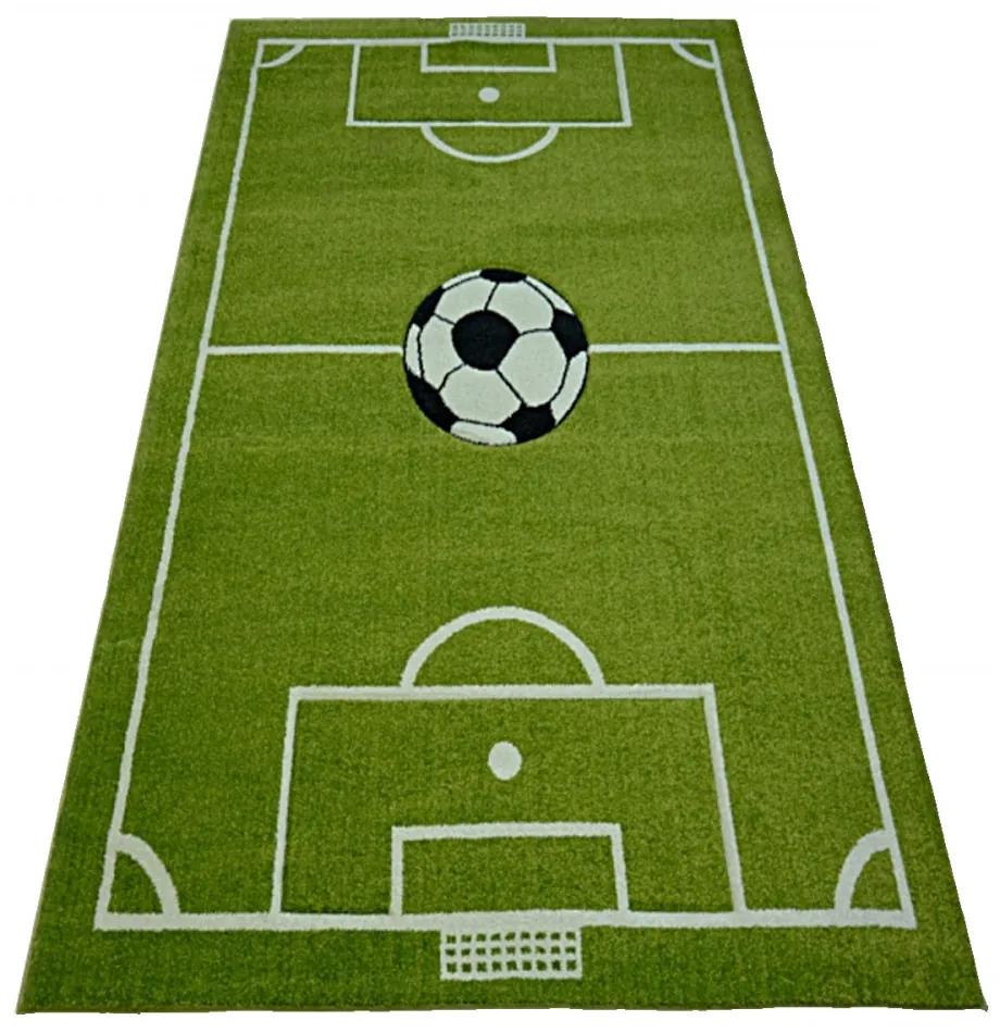 Dětský kusový koberec Fotbalové hřiště zelený, Velikosti 80x150cm