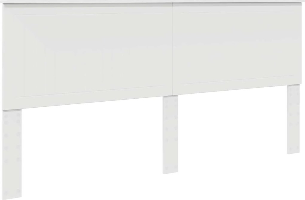 Rám postele s čelo Bílá 200 x 200 cm Masivní borové dřevo 3410965