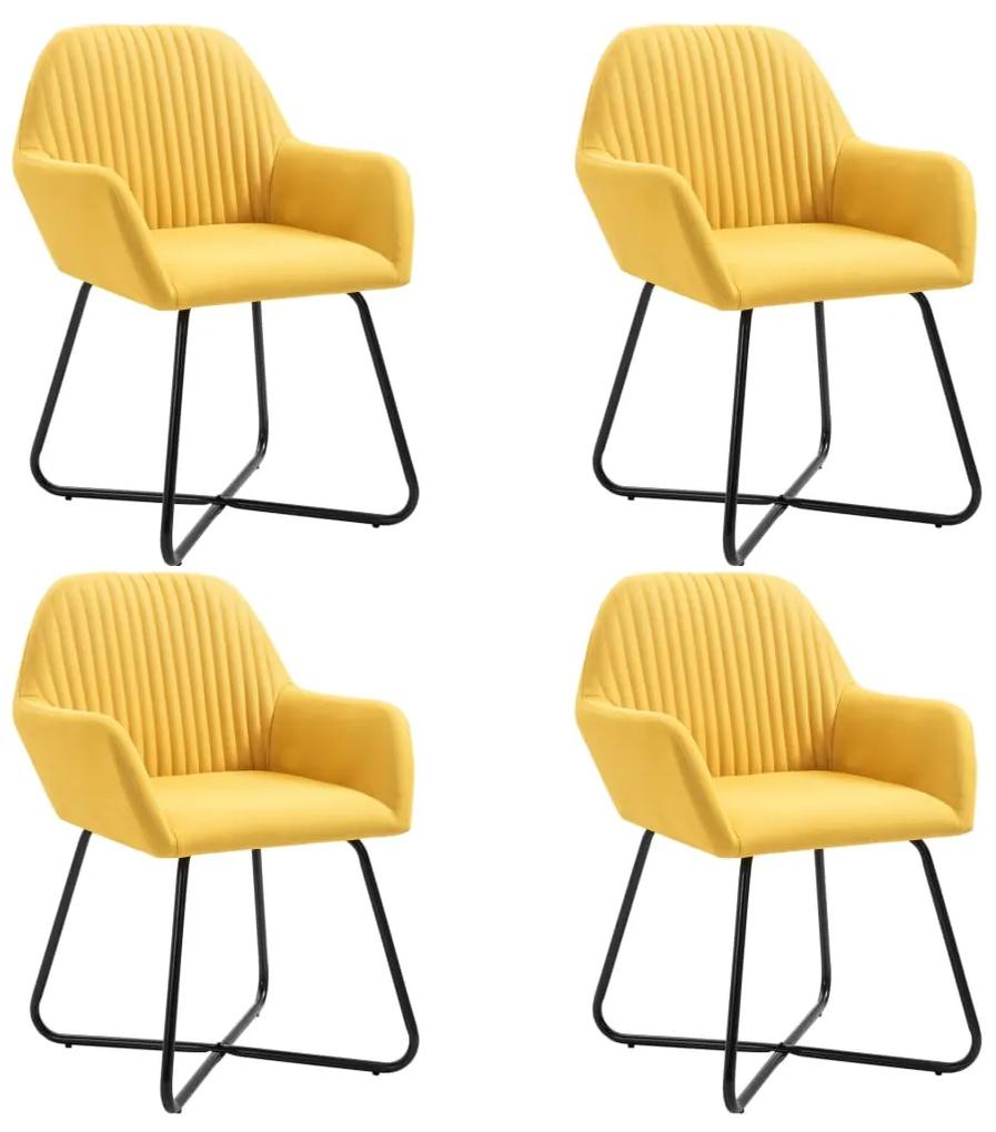 Jídelní židle 4 ks žluté textil,  277108