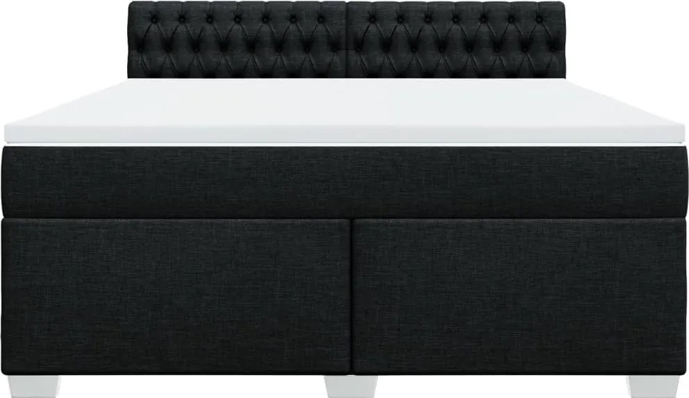 Box spring postel s matrací černá 180x200 cm textil 3288276