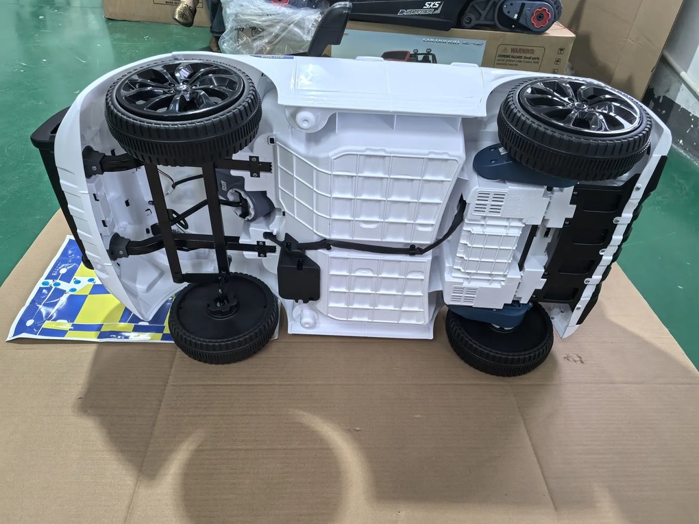 AIYAPLAY policejní elektrické auto pro děti 12 V, dálkové ovládání, bílé