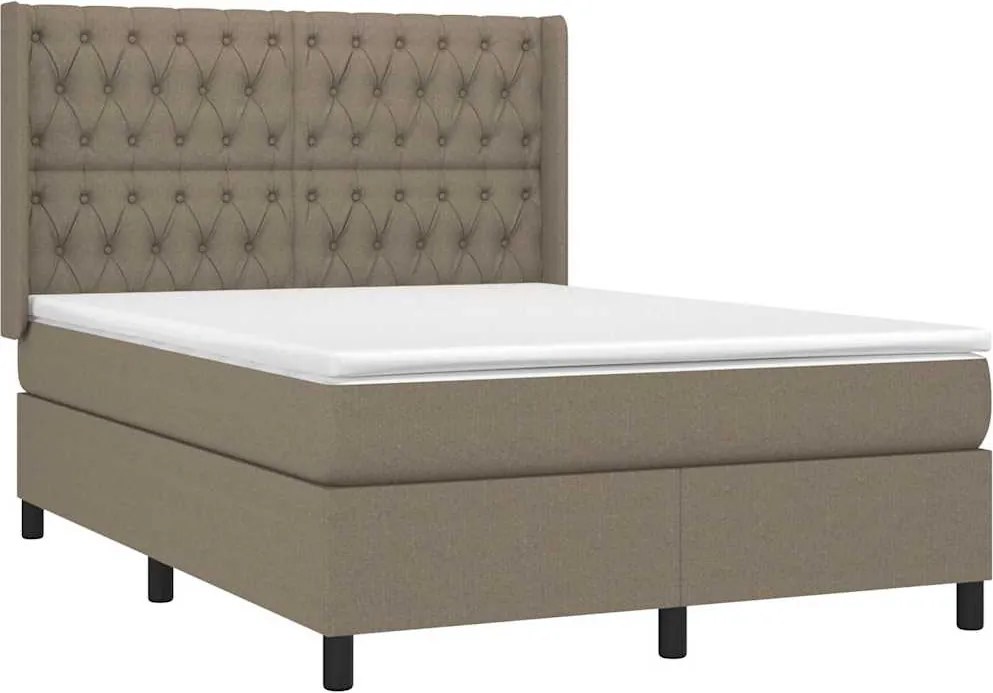 Box spring postel s matrací taupe 140x200 cm textil 3131677