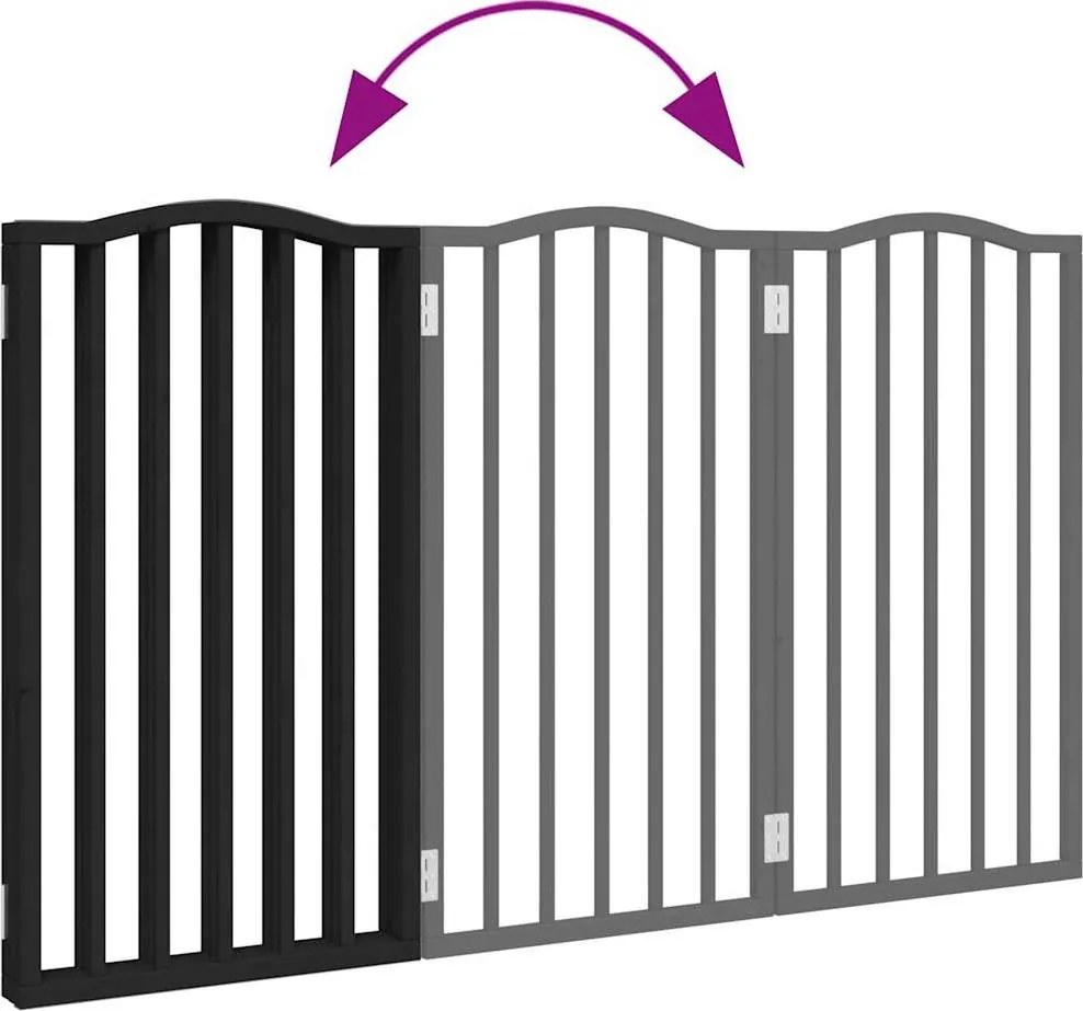 vidaXL Zábrana pro psy skládací 3 panely 150 cm topolové dřevo [352230] Barva: Přírodní