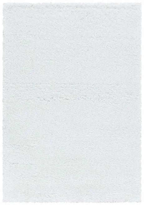 Kusový koberec Fluffy shaggy 3500 white Varianta: Kruh průměr 80 cm
