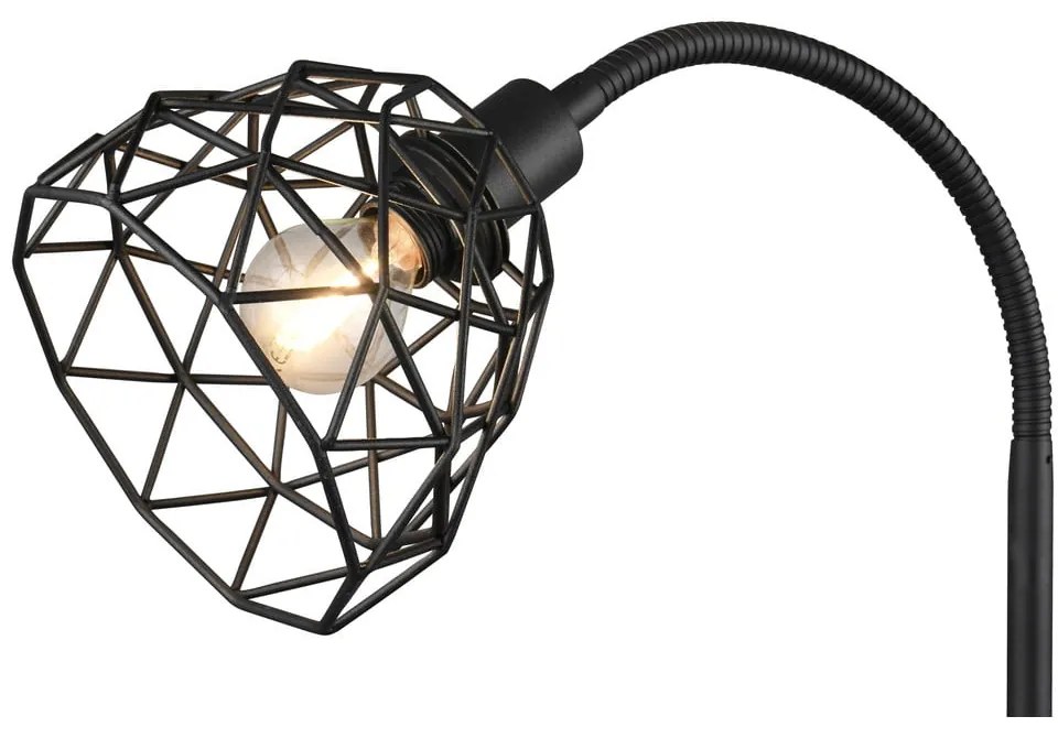 Černá stojací lampa s kovovým stínidlem (výška 180 cm) Haval – Reality