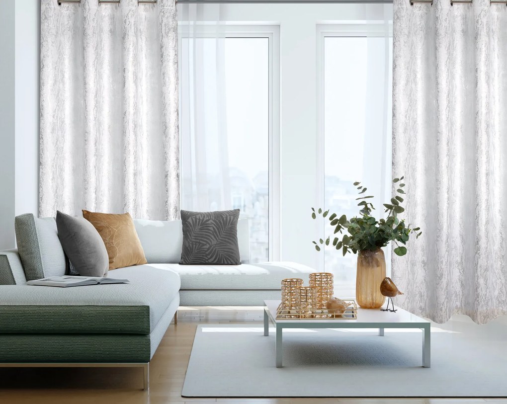 ZATEMŇOVACÍ ZÁVĚS NA KROUŽCÍCH ELISE 140X250 CM BÍLÁ