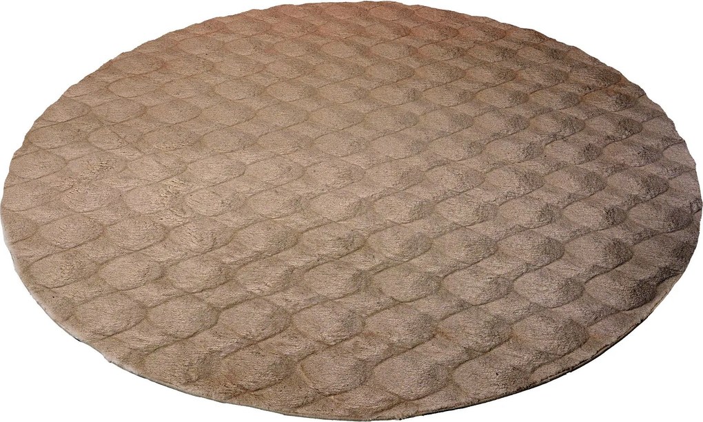 Obsession, Kusový koberec Diamond Cut 800 Cream kruh, 200x200 (průměr) kruh, béžová, ložnice