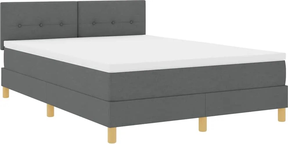 Postel s boxspringem s polštářem Tmavě šedá 140 x 200 cm textil 3338924