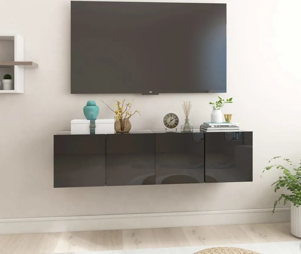 vidaXL Závěsné TV skříňky 2 ks 60 x 30 x 30 cm [804509] Barva: Bílá