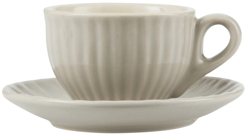 IB LAURSEN Šálek s podšálkem Mini Mynte latte, béžová barva, keramika 100 ml
