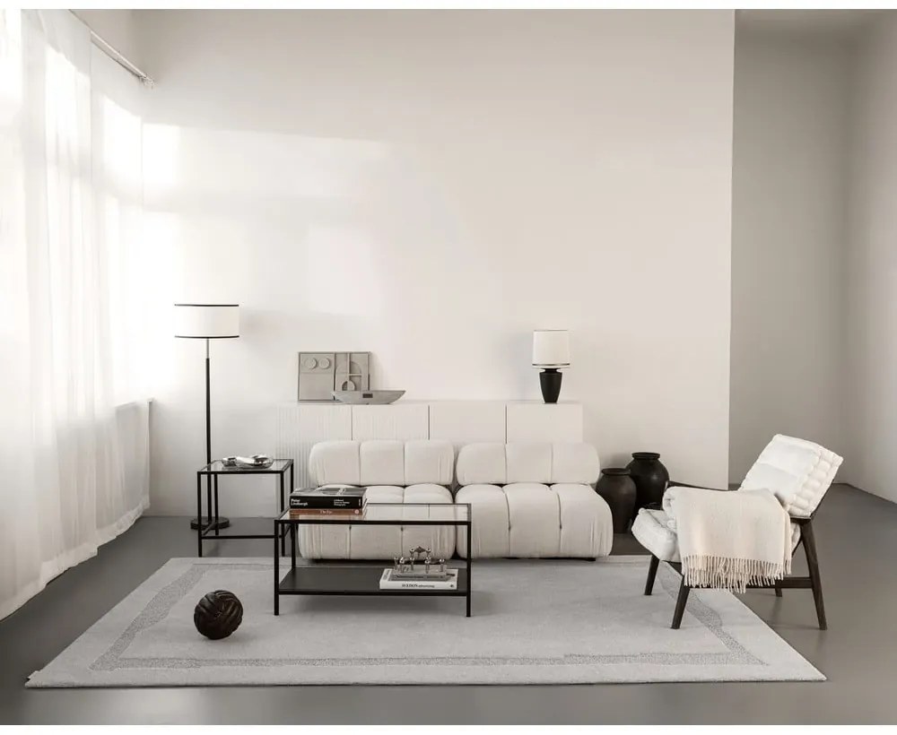 Světle šedý vlněný koberec 160x230 cm Morphic Rocca – Agnella