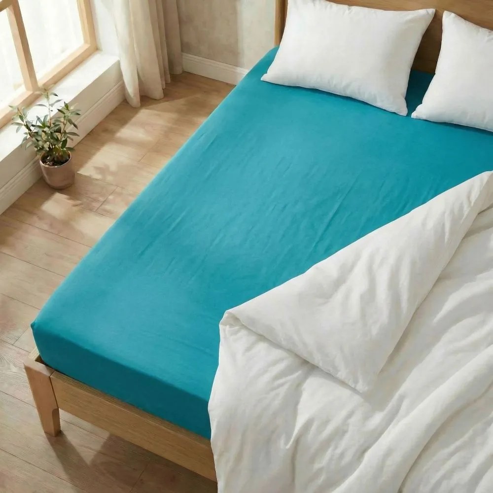 Kvalitex Jersey prostěradlo tyrkysové 220x200cm