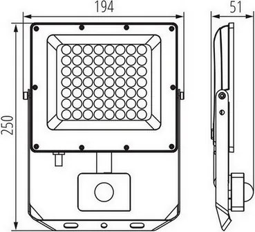 LED reflektor s čidlem Kanlux ACETE 50W CCT SE GR 38498 IP44 nastavitelná teplota barvy