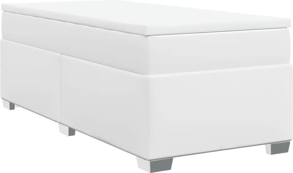 Box spring postel s matrací bílá 90x190 cm umělá kůže 3285190