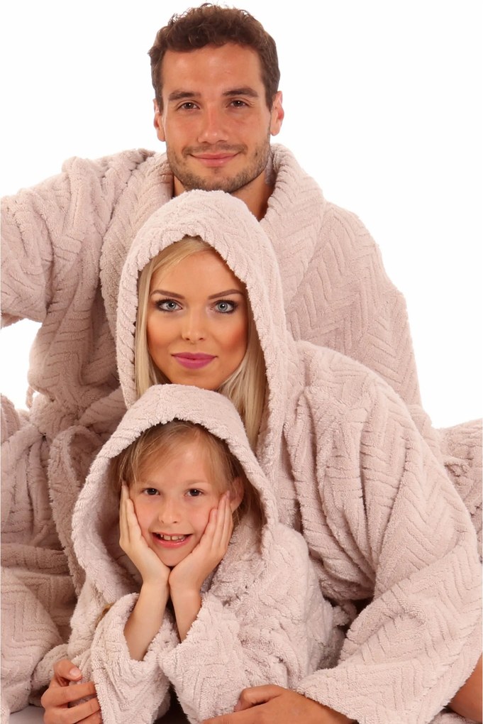 Bavlněný župan s límcem Athena oříškový 21 16 8151 - XL