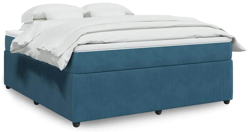 Box spring postel s matrací tmavě modrá 180x200 cm samet 3285660