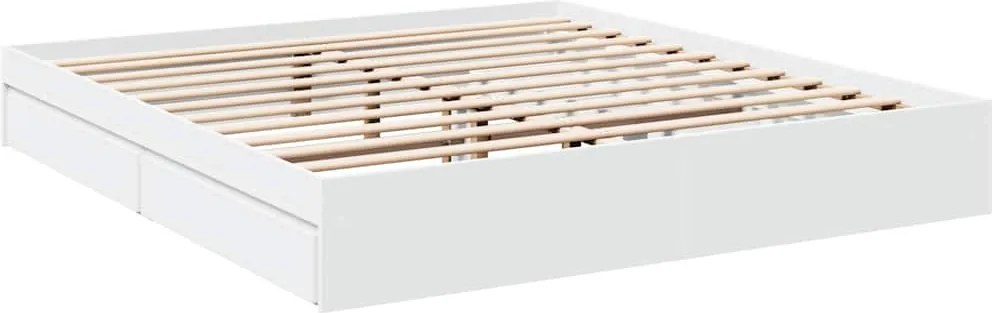 Rám postele se zásuvkami bílý 180 x 200 cm kompozitní dřevo 3280636