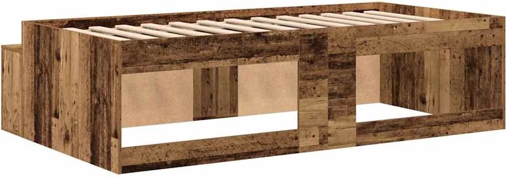 Rám postele se dveřmi Staré dřevo 80 x 200 cm Kompozitní dřevo 3335203