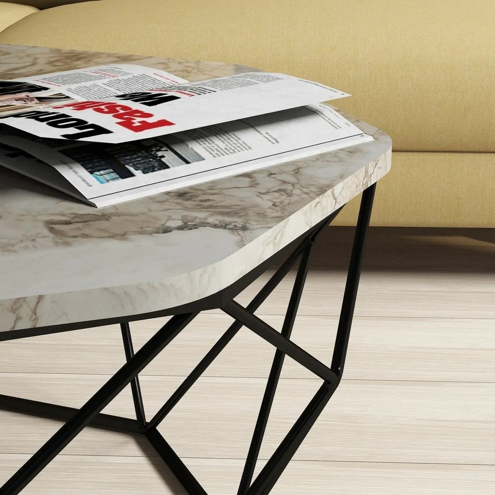 Konferenční stolek Diamond White Marble