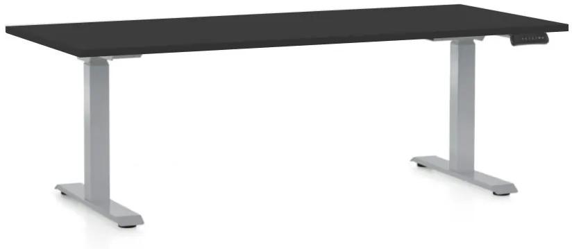 Výškově nastavitelný stůl OfficeTech D, 180 x 80 cm - šedá podnož Barva: Černá