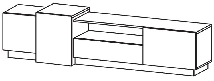 Obývací stěna 3D | sestava C | bílá/dub kraft zlatý | 5 dílů