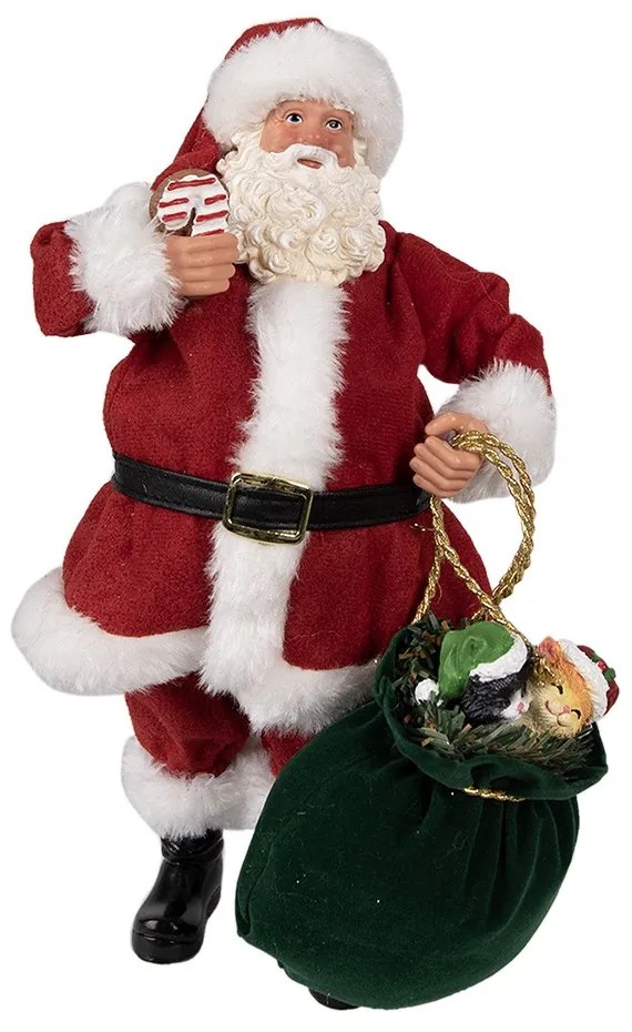 Vánoční dekorace Santa Claus s pytlem dárků - 16*8*28 cm