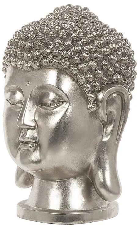 Dekorativní stříbrná figurka 41 cm BUDDHA Beliani