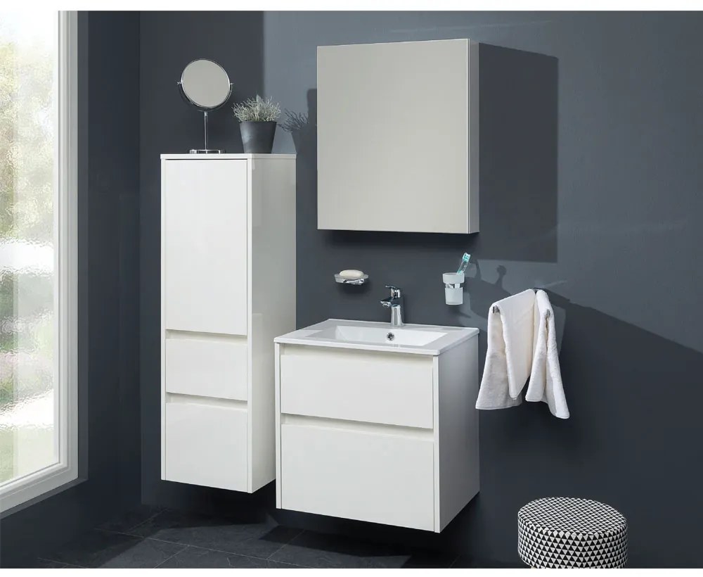 Mereo Mereo, Opto koupelnová skříňka vysoká 125 cm, levé otevírání, Multidecor, CN995LBIAA