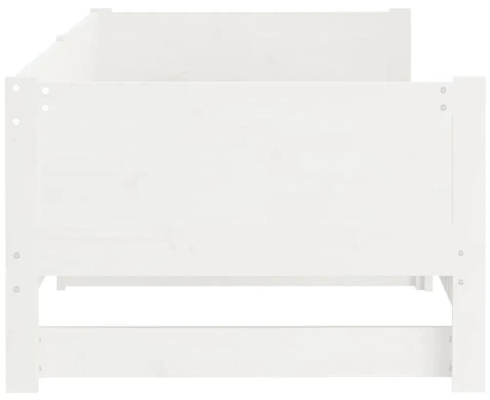 Výsuvná válenda bílá masivní borovice 2 x (90 x 200) cm,  820253