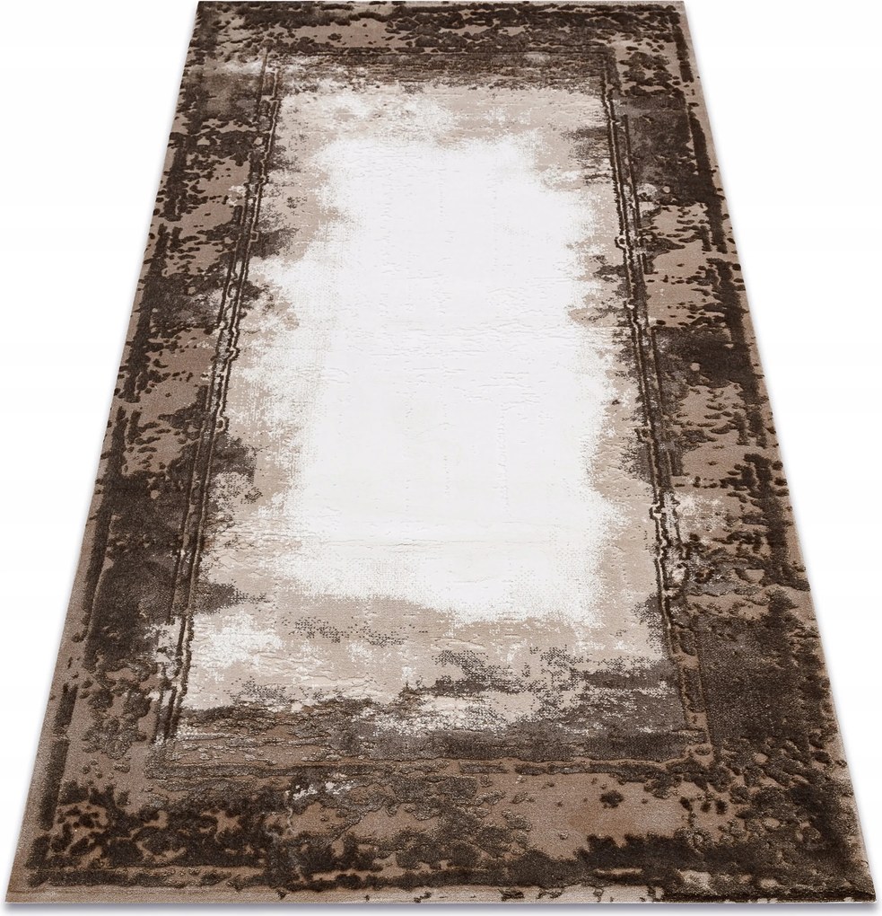 Tlustý Koberec Do Obývacího Pokoje 100x200 cm Rámeček bronz #AT4494