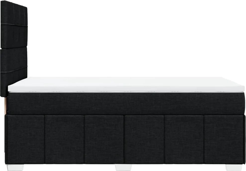 Box spring postel s matrací černá 90x200 cm textil 3291553