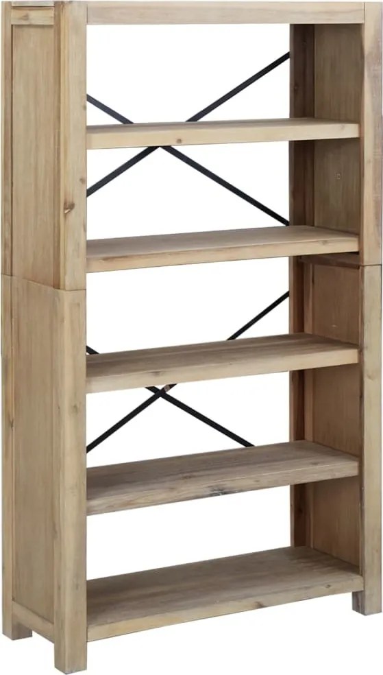 vidaXL Knihovna s 5 policemi 80 x 30 x 140 cm masivní akáciové dřevo [345084]