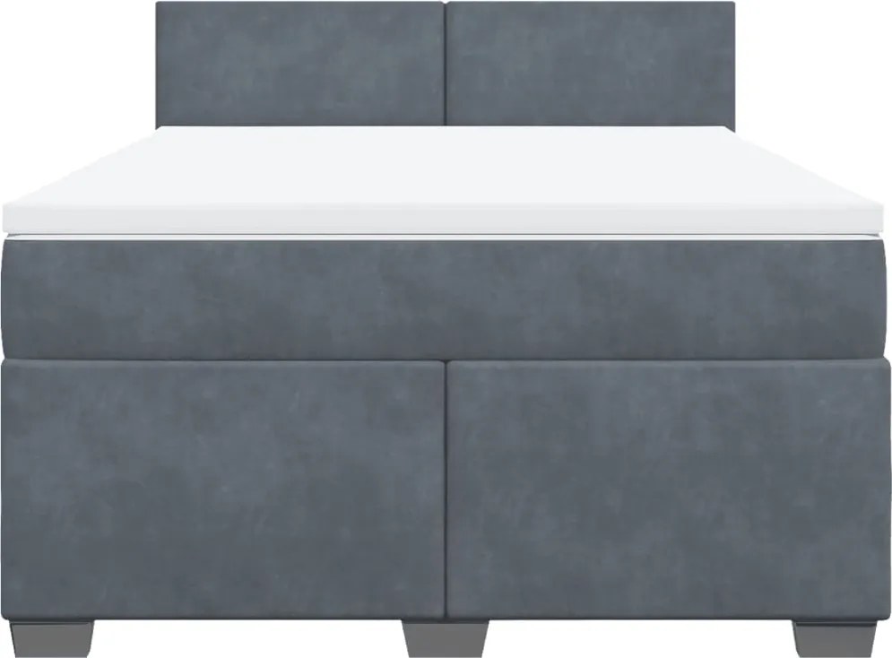 Box spring postel s matrací tmavě šedá 140x200 cm samet 3286325