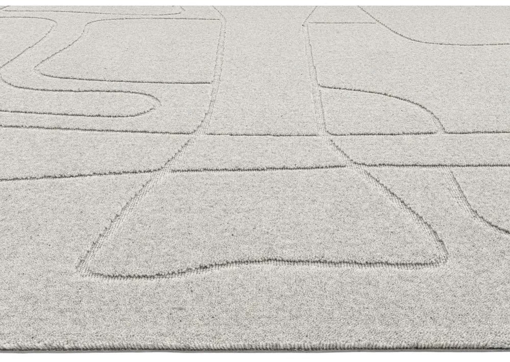 Světle šedý vlněný koberec 200x300 cm Morphic – Agnella